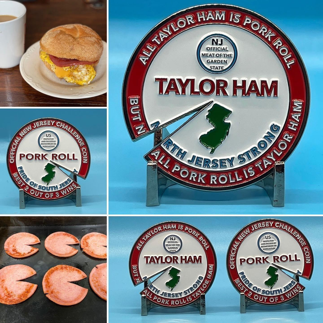 Taylor Ham vs Pork Roll Coin – Copper Gear Challenge Coins